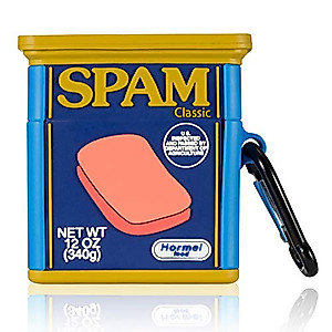 Mulafnxal for Airpods 1&2 Case, Cute 3D Funny Cartoon Food Soft Silicone Protective Airpod Cover, Stylish Fun Cool Design Shockproof Skin, Fashion Cases for Girls Kids Teens Air pods (Lunch Meat)