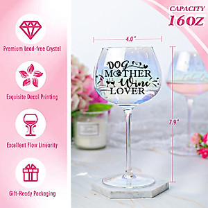 Dog Mom Gifts - Dog Lover Gifts for Women, Dog Owner Gifts, Unusual Birthday Gifts for Dog Lovers - Funny Gifts for New Puppy Fur Baby Owners - 16oz Wine Glass For Fur Mama