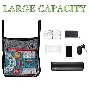 Alovexiong 2 Pack Portable Universal Multi Function Baby Stroller Hanging Bag, Accessory Mesh Organizer Net Bag, Food Storage Container Bag,Stroller Hanging Storage Net Bag,Toy Storage