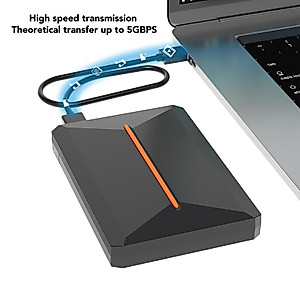 2.5inchExternal Hard Drive Enclosure, 5Gbps Transfer Speed, Plug and Play, Supports up to 2TB, for Windows, for Lunix for OS X