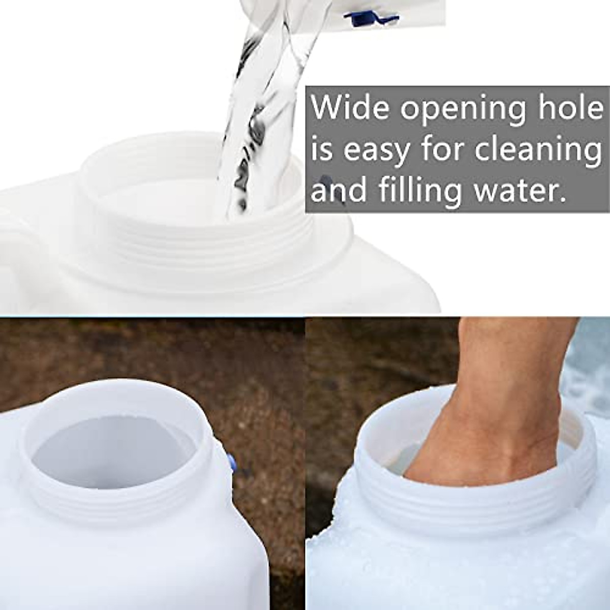 Dicunoy Water Container with Spigot, 4 Gallon Camping Drinking Water Storage Jug, Portable Thick Slim Water Dispenser Carrier for Vehicle, Car, Outdoor, Hiking, Emergency, Hurricane Supplies