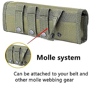 ACEXIER Hunting Military 18 Round Tactical Molle Cartridge Shell Holder Ammo Bag Pouch Military Waist Bag 12/20 Gauge Gun Bullet Pouch（Include One Tactical Patch）