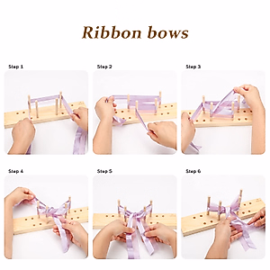 Bow Maker for Ribbon for Wreaths, Wooden Ribbon Bow Maker Tool for Christmas Bows, Hair Bows, Creating Gift Bows, Party Decorations, Corsages, Various Crafts(with Instructions)