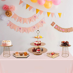 Gold Cake Stands Set Cake Pedestal Display Table Tiered Cupcake Holder Metal Round&Geometric Dessert Holder Set Candy Pastry Plate Decorating for Anniversary Wedding Birthday Party