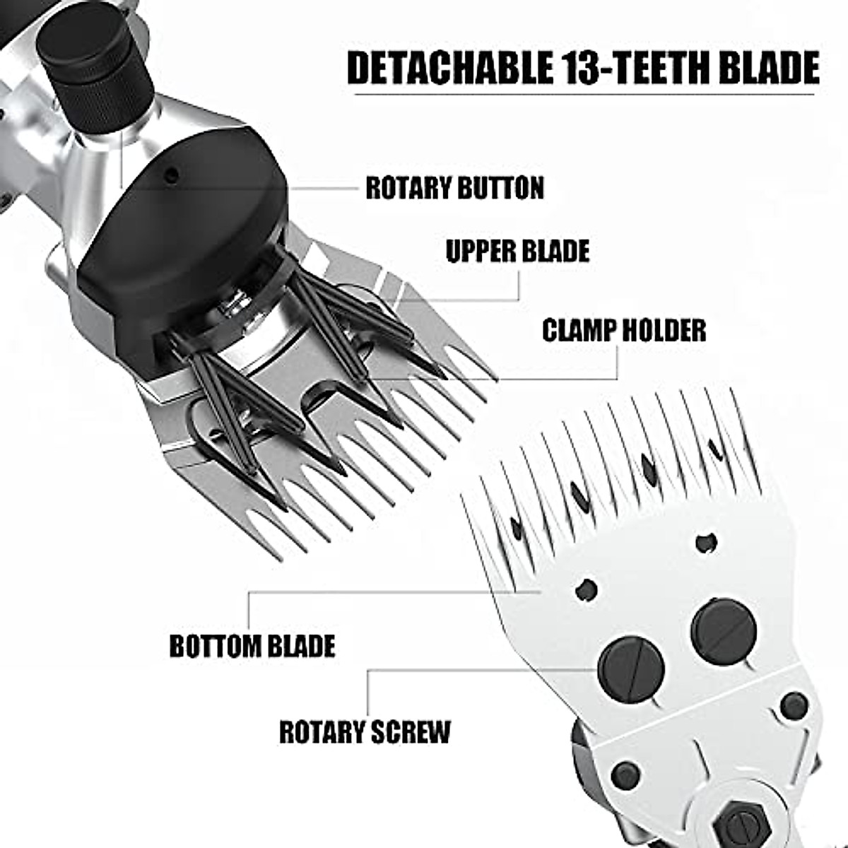 Towiac Sheep Shears ,550W Professional Electric Sheep Clipper,Farm Livestock Clippers Kit for Thick Coat Animals, 6 Speeds Heavy Duty Dog Shears for Thick Fur