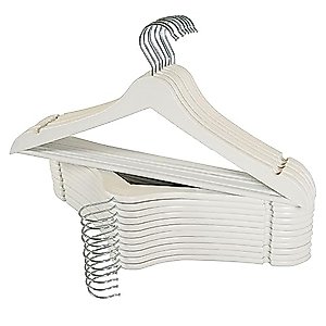 D'orcia Home Clothes Hanger - Heavy Duty Durable Coat and Clothes Hangers - 20 Pack Clothes Hangers Plastic - Non-Slip Clothes Hangers - Wood Look Space Saving Hangers - 360 Degree Swivel Hook (White)