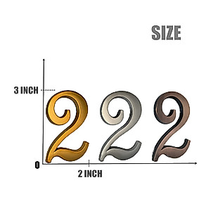 Waterproof House Mailbox Numbers 3 Inch Door Number Address Sign Stickers for Apartment Hotel Office Home Yard Outside or Business Decoration Project. (Copper)