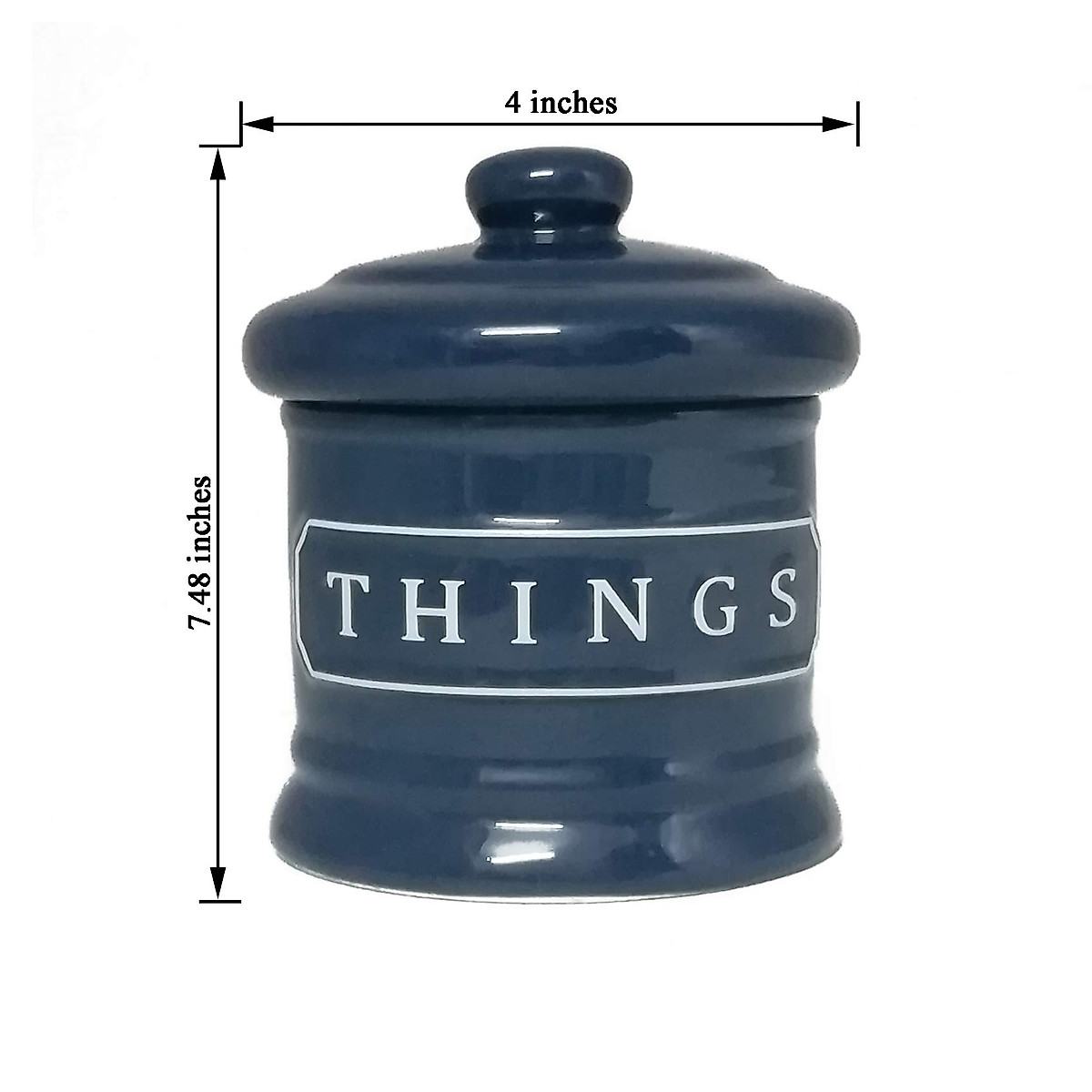 Lonovel Bathroom Vanity Storage Organizer Canister Jars for Cotton Balls,Swabs,Bath Salts,Makeup Sponge,Cosmetic Pad,Qtip Ceramic Bathroom Accessories Canisters Holder with Lid Home Decor,Cobalt Blue