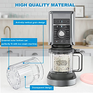 CUTIECLUB Pack of 4 Ice Cream Pint Containers 24oz and Lids for Ninja Creami NC500 NC501 Series Deluxe ice Cream Makers, Replacement Cups BPA-Free & Dishwasher Safe