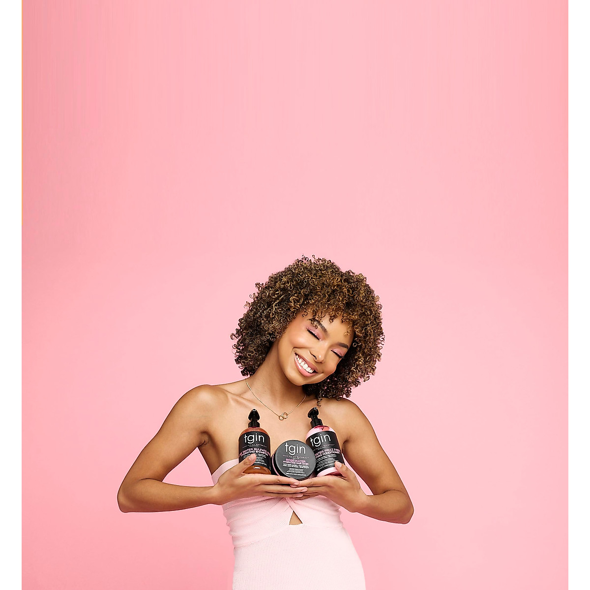 tgin Rose Water Smoothing Leave-In Conditioner & Rose Water Defining Styling Gel for Curly, Coily and Wavy Hair, Lightweight Moisture and Curl Definition, 13 oz (Set)