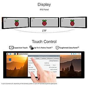 waveshare 7.9inch HDMI LCD 7.9" 400x1280 Capacitive Touch Screen LCD IPS Display Monitor, Toughened Glass Cover Support Raspberry Pi/Jetson Nano/PC/Windows 10/Raspbian/Ubuntu/Kali/WIN10 IoT/Retropie