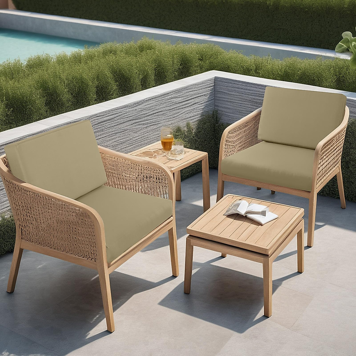 idee-home Outdoor Cushions for Patio Furniture, Outdoor Seat Cushions 28.5 x 28.5 Waterproof & Fade Resistant Couch Sofa Replacement Deep Couch Chair Cushion for Yard Garden Deck