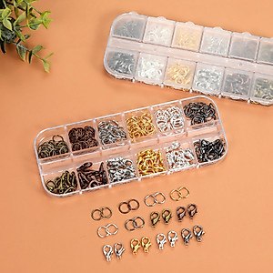 KOPOX Lobster Claw Clasps and Open Jump Rings Set, 6 Colors Lobster Clasps for Jewelry Making, Keychains and Bracelet