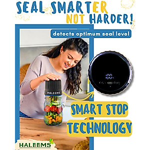 Electric Mason Jar Vacuum Sealer Kit - Auto Stop, Compact Design, Seals Jars and Bags, Jar Vacuum Sealer for Mason Jars, Mason Jar Sealer Vacuum Kit, Food Saver Jar Sealer for Mason Jars