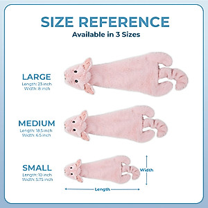 Best Pet Supplies 2-in-1 Stuffless Squeaky Dog Toys with Soft, Durable Fabric for Small, Medium, and Large Pets, No Stuffing for Indoor Play, Holds a Plastic Bottle - Pig, Medium