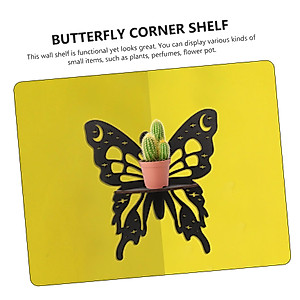 LIFKICH Butterfly Corner Shelf Wooden Floating Shelf Storage Rack for Wall Decor for Displaying Photos and Decorative Items Bedroom Living Room Bathroom