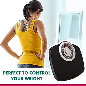 Adamson A25 Scales for Body Weight - Up to 400 LB - New 2023 - Anti-Skid Rubber Surface Extra Large Numbers - High Precision Bathroom Scale Analog - Durable with 20-Year Warranty