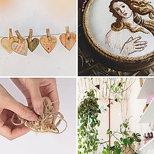 tifanso Natural Jute Twine String - 328 Feet Garden Twine, Twine for Crafts, Hemp Twine Rope, Brown Jute Twine for Gift Wrapping, Gardening, Packing and Wedding Decor