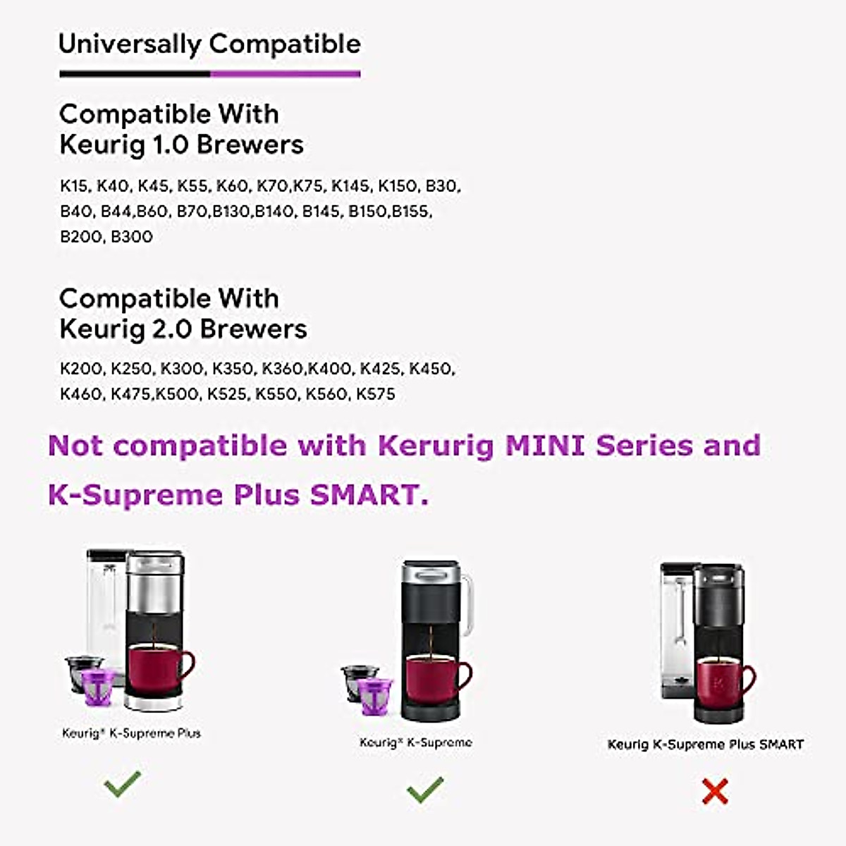 12pcs Reusable K Cups for Keurig Supreme and K Supreme Plus,12 Refillable Kcups Coffee Filters for Keurig K Supreme