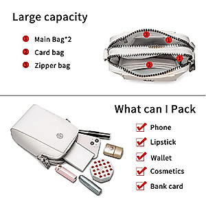 HOZYU Small crossbody wallet Phone bag and Purses for women crossbody bag (White)