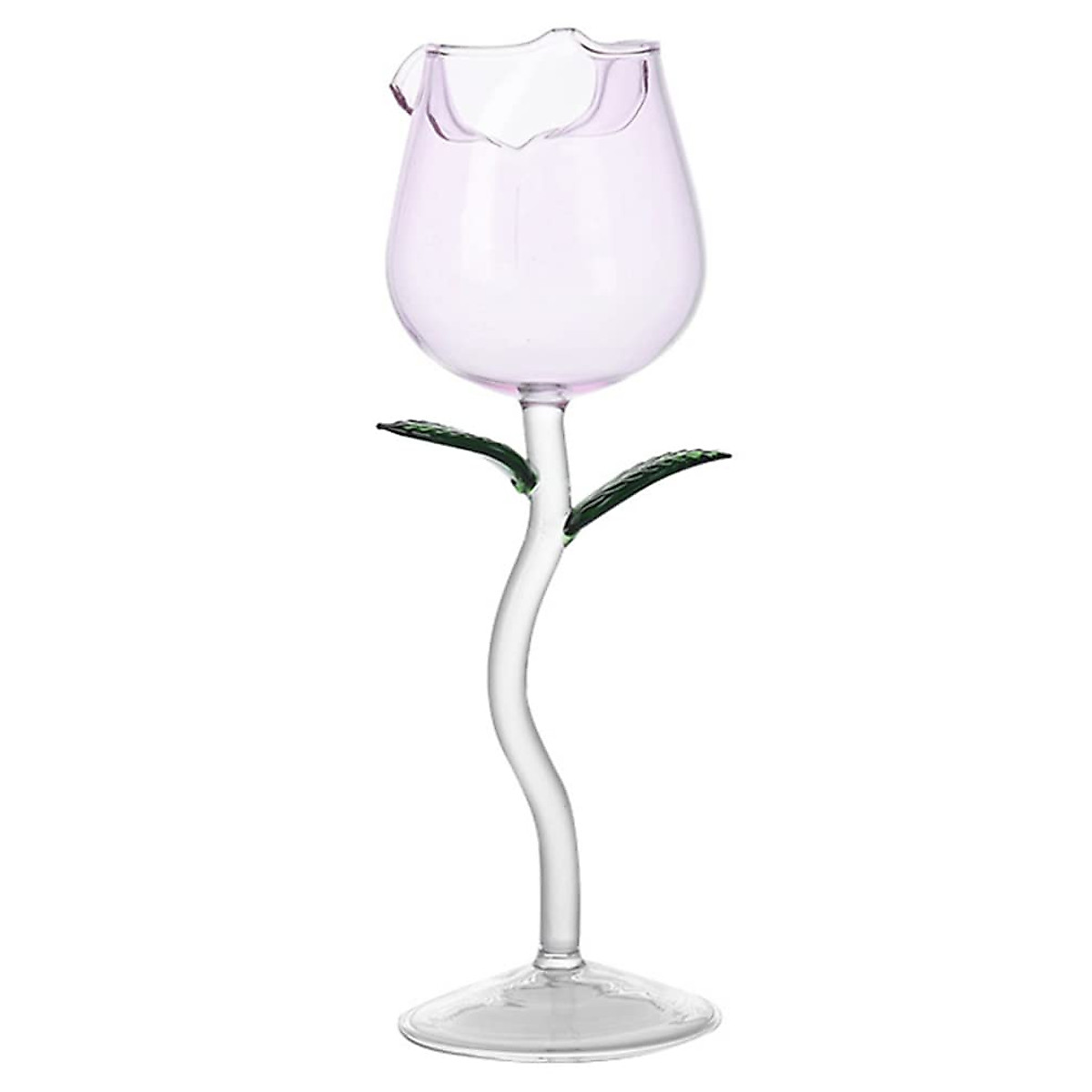 Cabilock Rose Cocktail Glass Wine Goblet Glasses Cocktail Glass Creative Whiskey Wine Champagne Glass Cup Party Wine Glass (Pink)