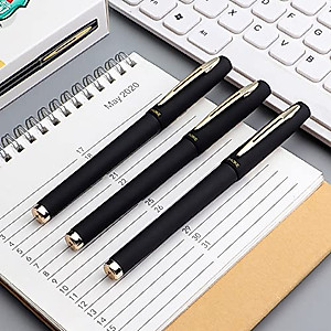 YIVONKA Rollerball Pens Gel ink Pens office pens learning pens, 0.5mm,Black,12Pack(Black-0.5mm-12Pack)