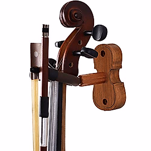 Violin Wall Mount Violin Hanger with Bow Hook Home & Studio Rosewood Violin/Viola Stand (Rosewood MA-R5)2