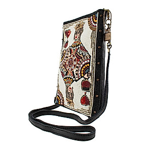 Mary Frances Queen of Wine Beaded Playing Card Crossbody Handbag, Multi