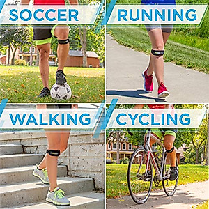 BraceAbility Patella Tendon Knee Strap - Men's and Women's Patellar Stabilizer Brace with Adjustable Band for Hiking, Basketball, Volleyball, Runner's Knee, Jumper's Tendonitis, Osgood Schlatter (M)