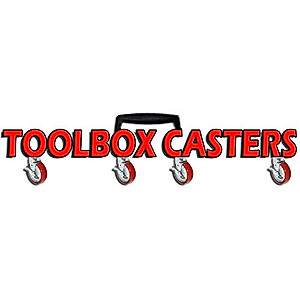 5" x 2" Heavy Duty Swivel Caster Set of 4 - Red Polyurethane on Steel Core with Brakes - 4,400 lbs Per Set of 4 - Toolbox Casters - CasterHQ