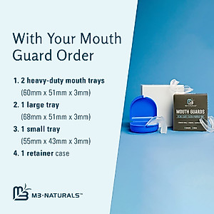 Mouth Guard for Grinding & Clenching Teeth BPA Free 4 Guards for Adults & Kids Dental Guards Bite Guards Night Guards for Teeth Grinding Teeth Grinding Mouth Guard for Sleep by M3 Naturals