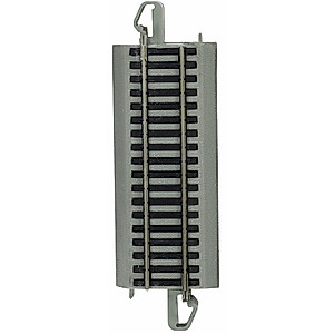 Bachmann Trains - Snap-Fit E-Z TRACK 4.50” STRAIGHT TRACK (4/card) - NICKEL SILVER Rail With Gray Roadbed - HO Scale