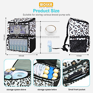 Wolka Breast Pump Bag with Dual Insulated Compartments & Removable Divider,Breast Milk Cooler Travel Bacpak with 50 cans Capacity,Fit Most Breast Pumps Like Medela, Spectra S1,S4, Evenflo