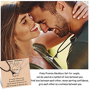 Jeka Matching Necklace for Couples Gifts Pinky Promise Necklace Cute Birthday Anniversary Christmas Valentines Day Gifts for Him Her Boyfriend Girlfriend Husband Wife Jewelry