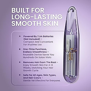 Epilady Esthetic Lavender Epilator for Women Face, Womens Facial Hair Remover | Included Case & Cleaning Brush, Electric Tweezers for Women Facial Hair
