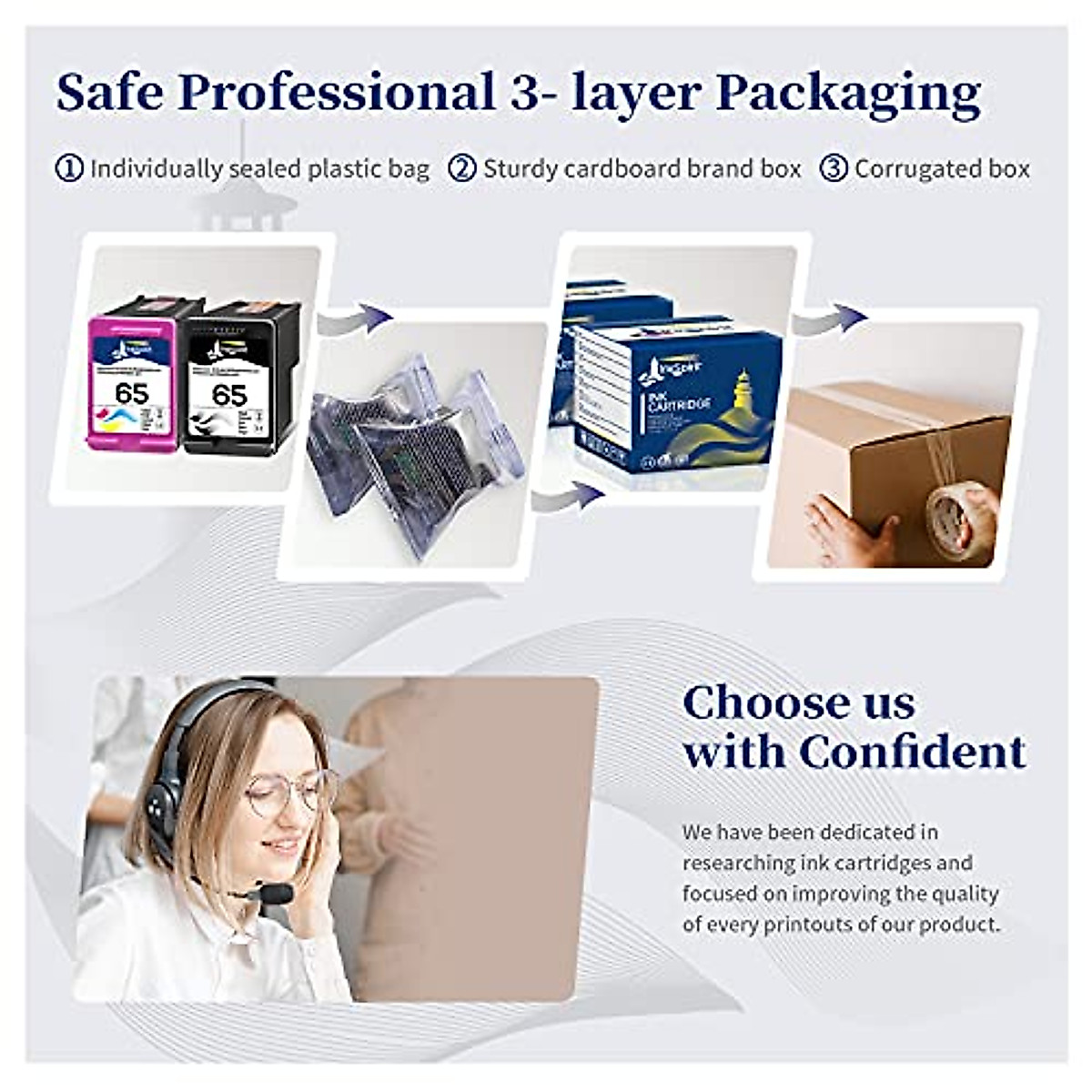 InkSpirit Remanufactured Ink Cartridges Replacement for HP 65 Black Color Combo Pack with Envy 5055 5052 5012 5010 5058 Deskjet 3700 3755 3758 2600 2622 2655 2652 2624 3720 3722 3752 (1 Packs)