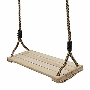 Kids Hanging Swing Outdoor Play Wooden Tree Swing with Ropes Toddlers