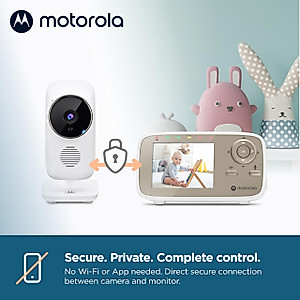 Motorola VM483 - HD 1080p 2.4ghz Wireless 1000ft Range Baby Monitor W/ 2.8" Color Screen & 2-Way Audio - Indoor & Outdoor Usage, Remote Pan-Tilt-Zoom, Room Temp, & Infrared Night Vision