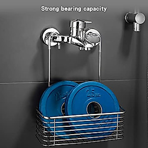 YQh hanging shower rack, bathroom rack storage rack, shampoo bracket, the back hook can be rotated, and can be hung on the faucet or cross bar, 304 stainless steel rust proof (Single layer shelf)