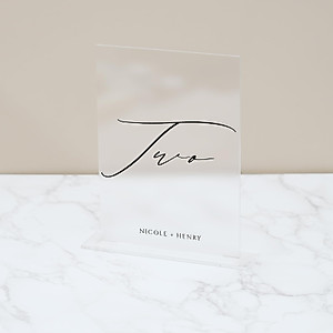 JINMURY 5x7 Inch Frosted Acrylic Sign with Stand | 10 Pack Blank Frosted Acrylic Table Signs and Base for DIY Wedding Table Numbers, Wedding Signage, Events& Parties (Frosted, 5x7 Inch)