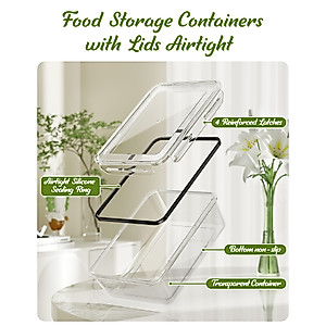 40 Piece Food Storage Containers with Lids(20 Containers & 20 Lids), Plastic Food Containers with Lids for Kitchen Storage and Organization Includes Labels & Pen