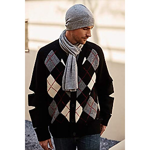 EURKEA 100% Merino Wool Winter Soft and Cozy Scarf for Men, Medium Grey, Free Size