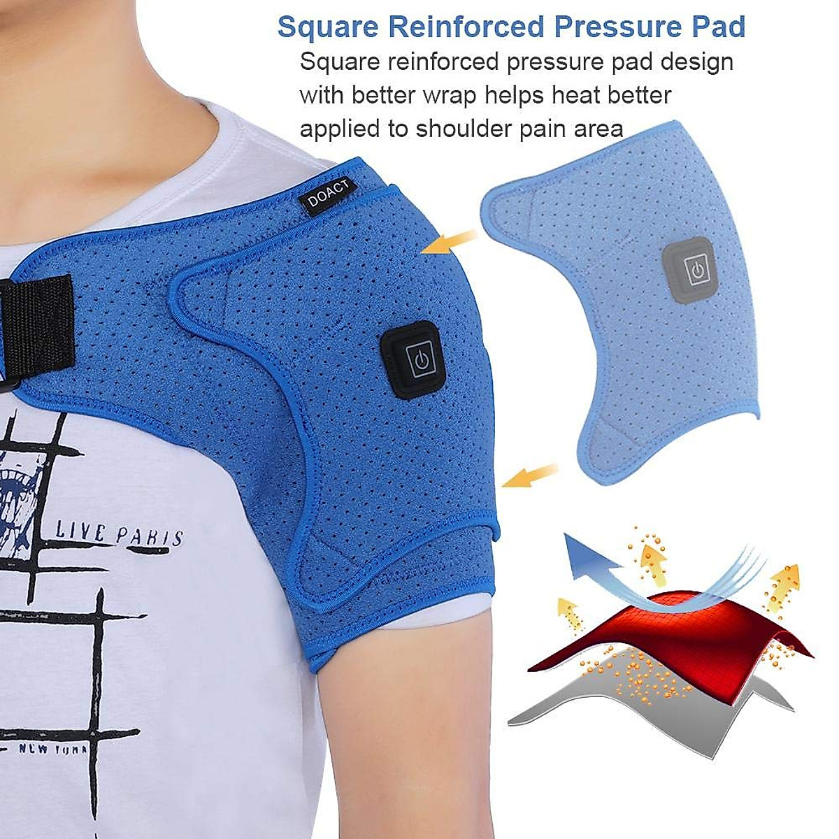 Yosoo Heated Shoulder Brace Support Wrap,rotator cuff brace Heating Pad Support Brace,shoulder heating pads electric for Rotator Cuff, Joint Capsule & Biceps Tendon Injury Frozen Shoulder Shoulder