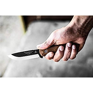 TOPS Knives Fieldcraft 3.5 Fixed Blade Knife, 3.75in, 1095 RC 56-58 Steel Blade, Tan MBROS-01