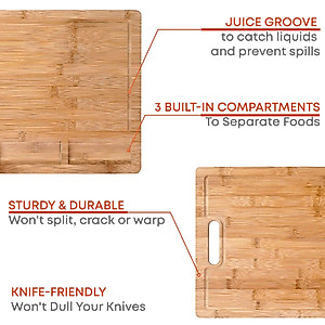 Wood Cutting Board for Kitchen 17x12" – Extra Large Bamboo Cutting Board with Juice Groove, Butcher Block, Wooden Chopping Board, Serving Tray – BlauKe®