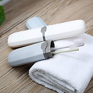 Academyus Home Portable Toothbrush Box Travel Toothbrush Box Cutlery Box Pencil Case Toothbrush Toothpaste Storage Box Transparent Black