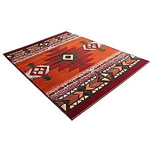 Southwestern Native American Tribal Rust Area Rug (2 Feet X 3 Feet)