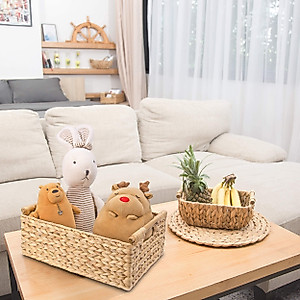 Seagrass And Wicker Hyacinth Basket Storage, Natural Baskets for Organizing, Wicker Baskets for Storage