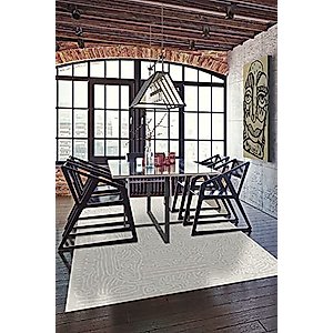 RUGGABLE x Keith Haring Washable Rug - Perfect Area Rug for Living Room Bedroom Kitchen - Child Friendly - Stain & Water Resistant - Freestyle Pearl 5'x7' (Standard Pad)