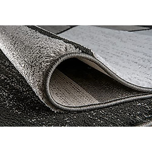 Rugshop Contemporary Modern Boxes for Home Office,Living Room,Bedroom,Kitchen Non-Shedding Area Rug 7' 10" X 10' 2" Gray